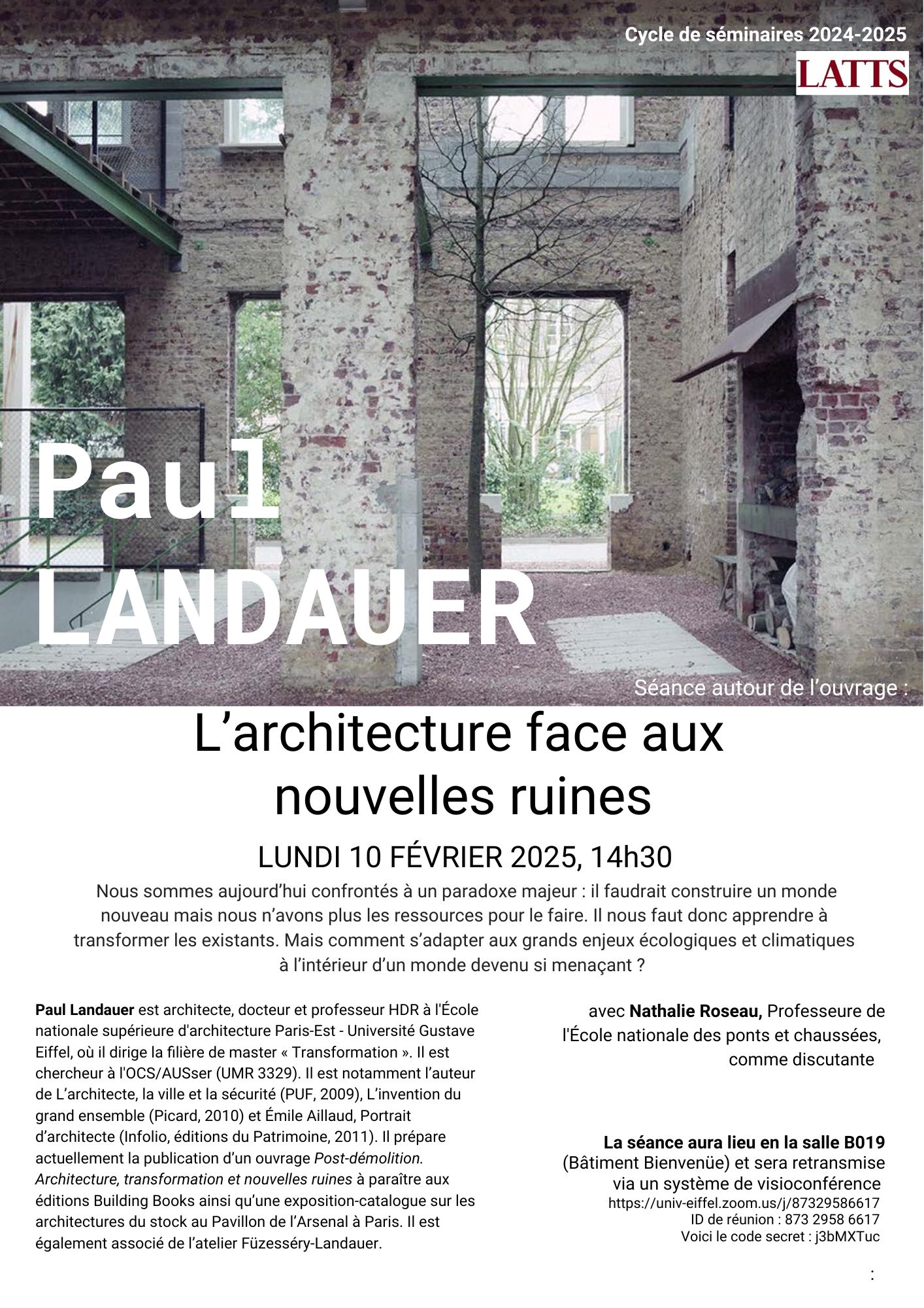 Séminaire du LATTS - 10 février 2025 - LATTS